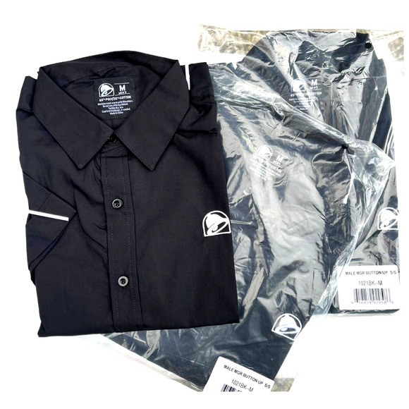 Taco Bell | Shirts | 3x Taco Bell Manager Buttonup Short Sleeve Black ...